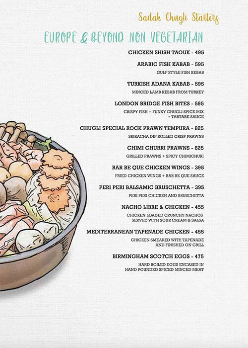 Menu at Chugli, Panchkula