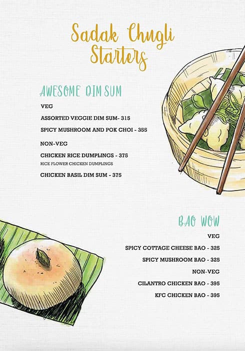 Menu at Chugli, Panchkula