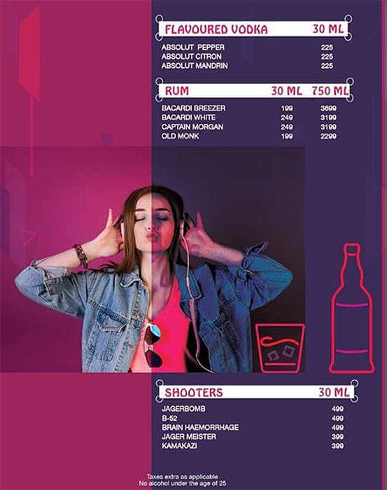 Menu at Chugli, Panchkula