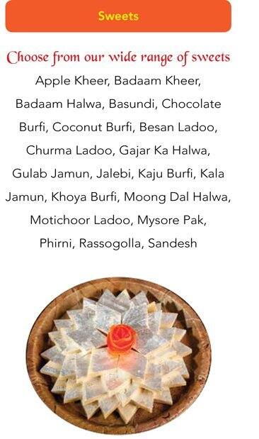 Menu at Natraj Sweets & Savouries desserts, London, 465 Alexandra Ave