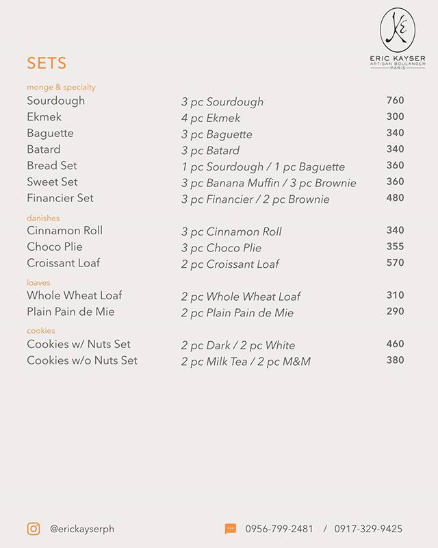 Menu at Eric Kayser Boulangerie - Rockwell, Makati, Rockwell Dr