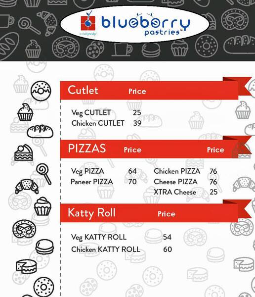 Menu at Blueberry Pastries, Chennai, 162/10