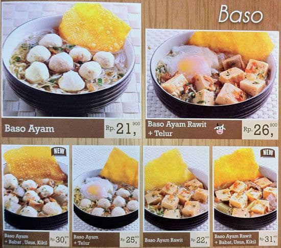 Menu at Mister Baso restaurant, South Tangerang, 15417 Tangerang