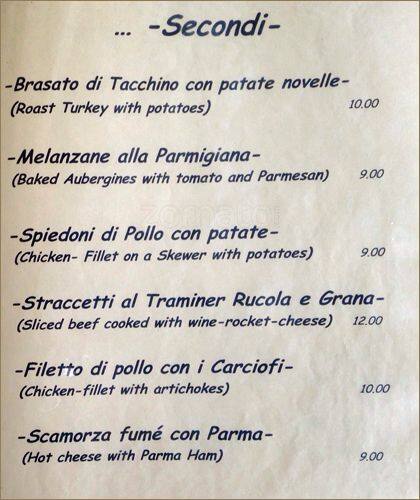Menu at Mimì e Cocò pub & bar, Rome, Via del Governo Vecchio