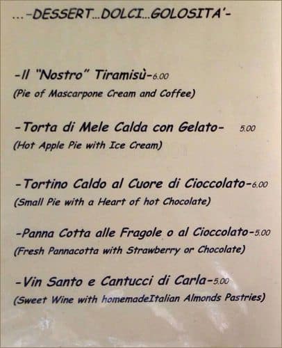 Menu at Mimì e Cocò pub & bar, Rome, Via del Governo Vecchio