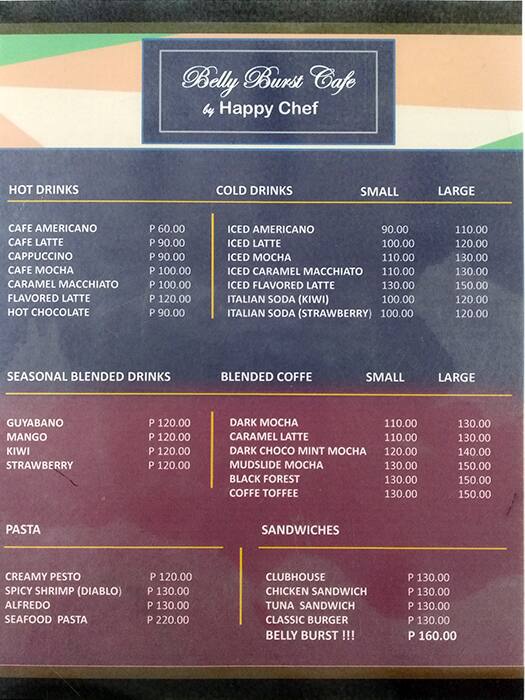 Menu at The Happy Bakery, Quezon City, G/F