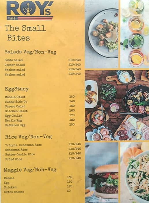 Menu of Roy's Cafe, Banashankari, Bangalore