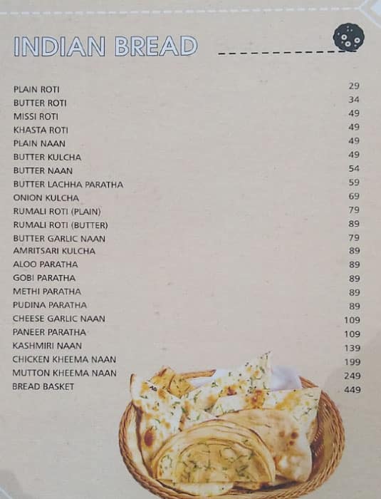 Menu at Hotel S4G, Pune