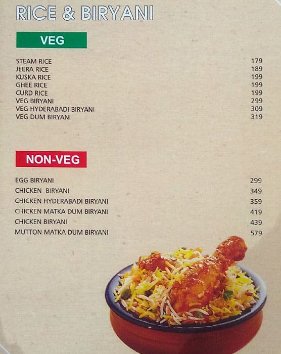 Menu at Hotel S4G, Pune