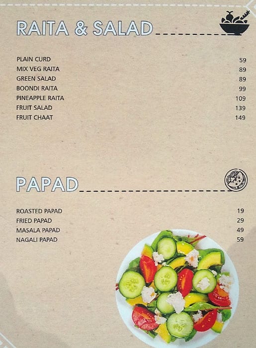Menu at Hotel S4G, Pune