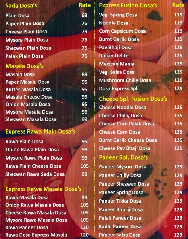 Dosa Express Menu, Menu for Dosa Express, Vastrapur, Ahmedabad - Zomato