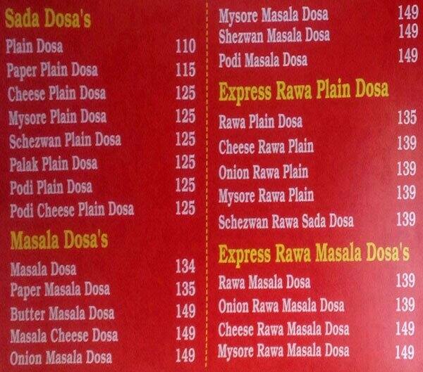 Dosa Express Menu, Menu for Dosa Express, Vastrapur, Ahmedabad - Zomato
