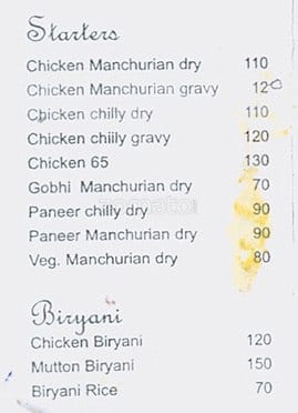 Menu at Cafe Coffee Chicory, Pune