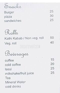 Menu at Cafe Coffee Chicory, Pune