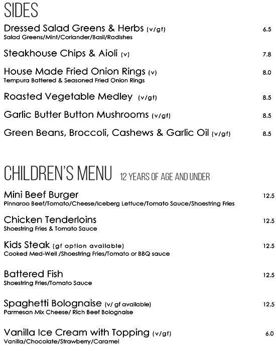 Menu at Bos Taurus pub & bar, Mansfield