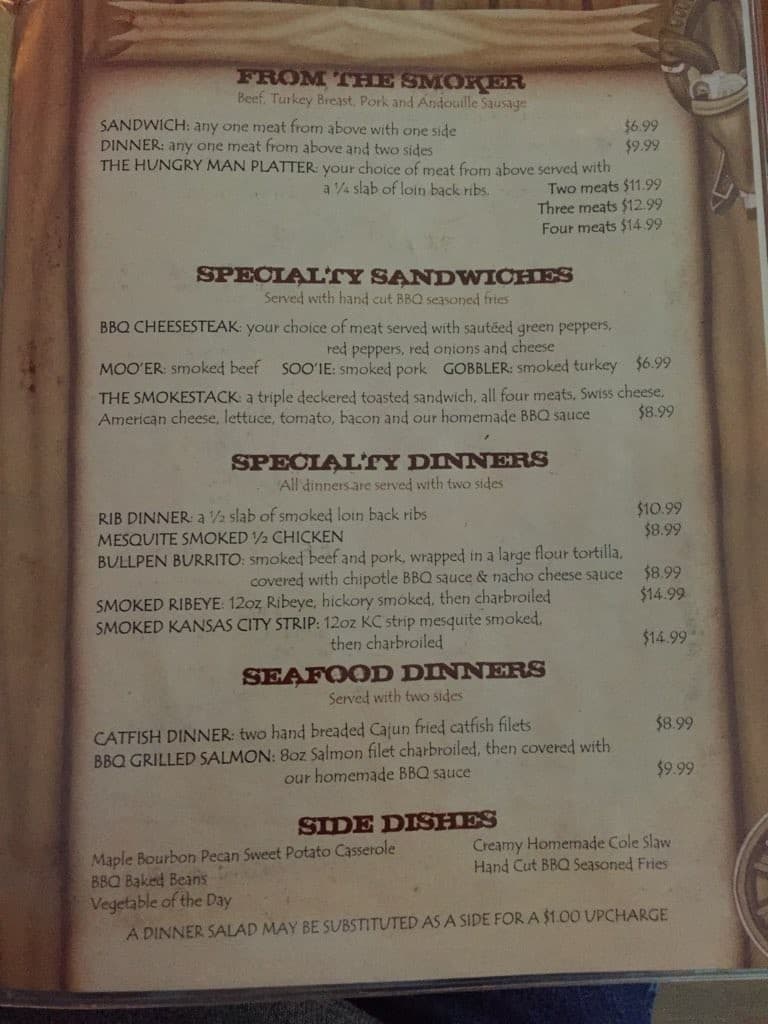 Menu at The Bullpen pub & bar, Streator
