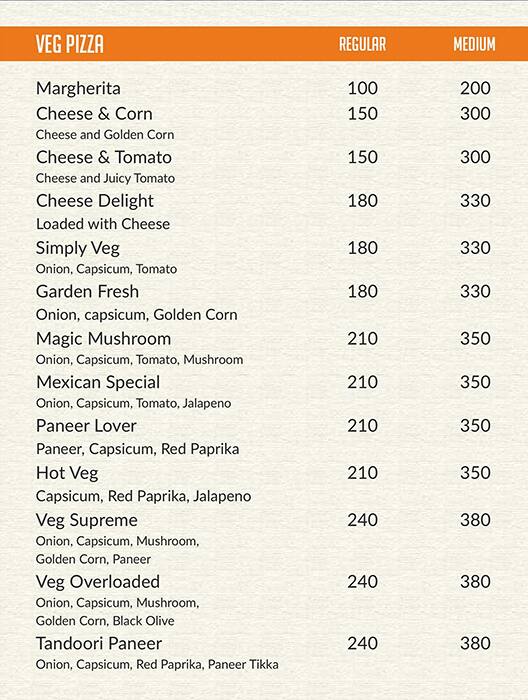 Menu at Pizzato, Indore, 182 NYAY NAGAR