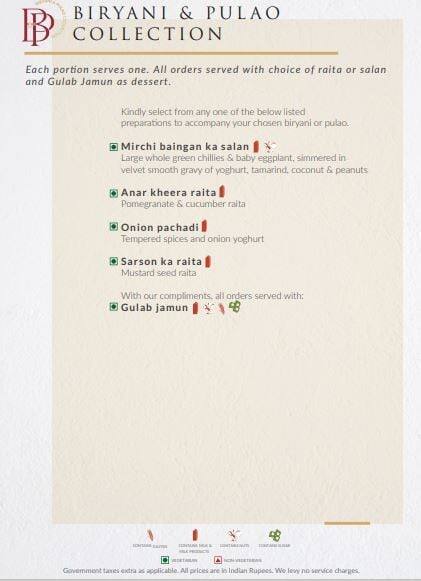 Menu at Sheraton New Delhi- Flavours, New Delhi