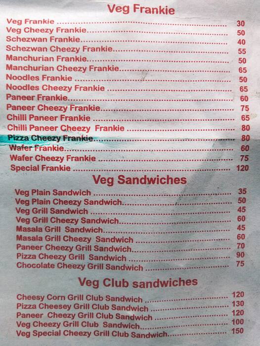 Menu of Grilled & Cheezy, Mira Road, Mumbai