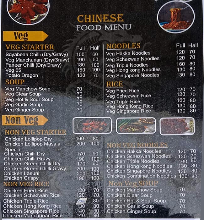 Menu of Moonlight Restaurant, Indira Nagar, Nashik