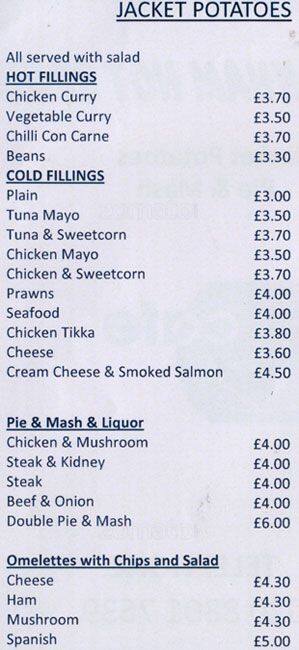 Tottenham Hot Spuds Menu, Menu for Tottenham Hot Spuds, Edmonton ...