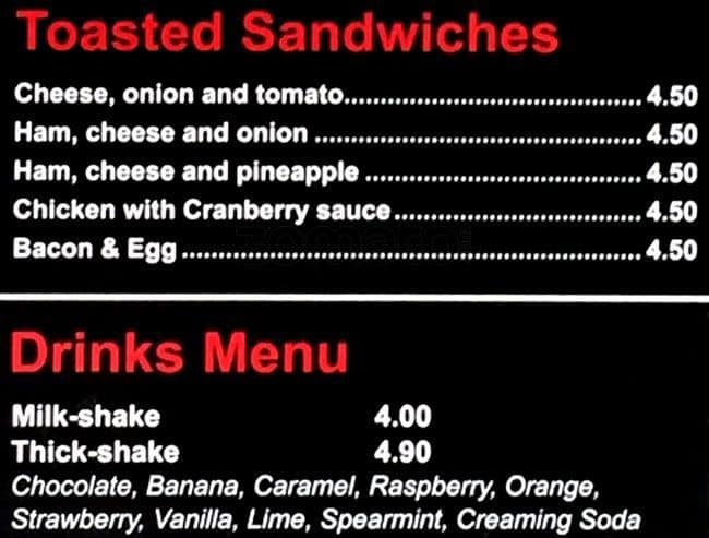 Menu at Master Fried Chicken Lunch Bar, Masterton