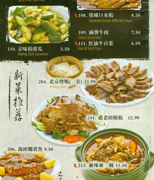 Menu at Hot Taste Restaurant, Richmond Hill