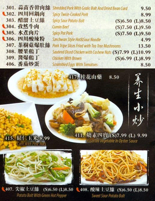 Menu at Hot Taste Restaurant, Richmond Hill