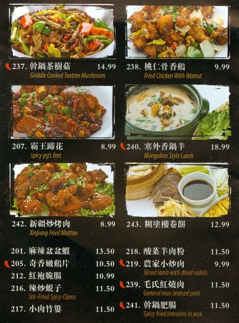 Menu at Hot Taste Restaurant, Richmond Hill