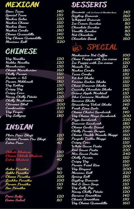 Menu at LIG Cafe, Indore, G-1