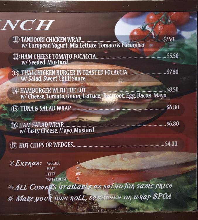 Menu at Deli 100 restaurant, Saint Kilda