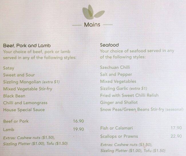 Menu at The Green restaurant, Fortitude Valley