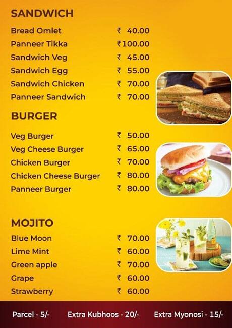 Menu at 4K Shawarma, Vellore