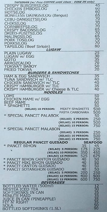 Menu at Jaz Grill House and Catering Services, Makati