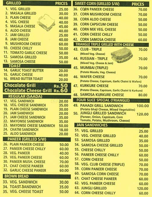 Menu at Mamaji's Grill, Mumbai, Aarey Milk Centre