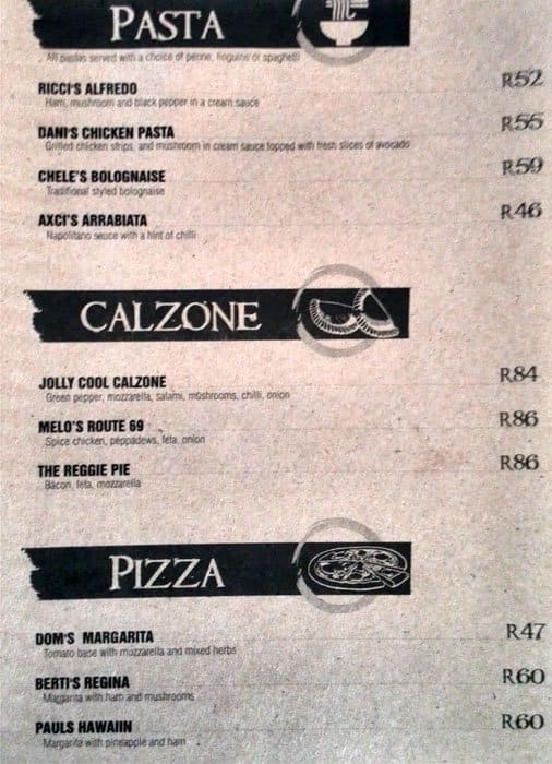 Speisekarte von Jolly Cool restaurant, Johannesburg