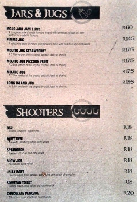 Speisekarte von Jolly Cool restaurant, Johannesburg