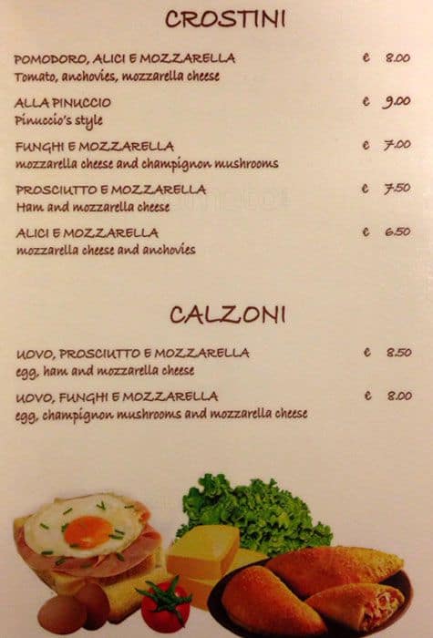Speisekarte von Pizzeria Trattoria Da Pinuccio, ROM