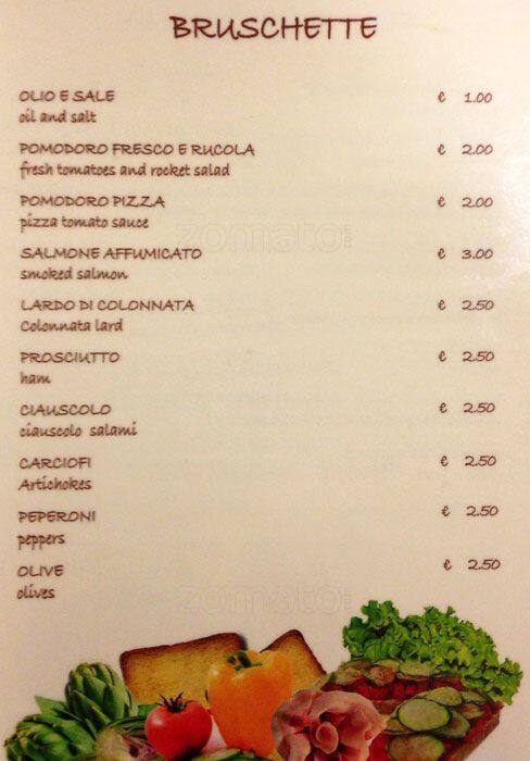 Speisekarte von Pizzeria Trattoria Da Pinuccio, ROM