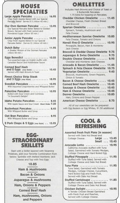Menu at Golden Griddle Pancake House restaurant, Evergreen Park