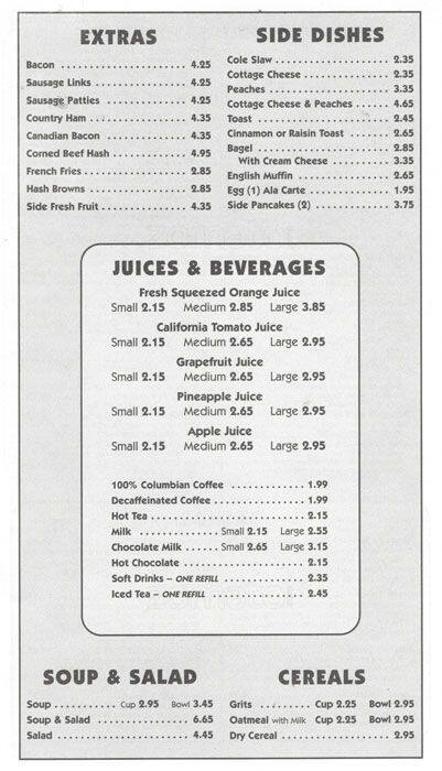 Menu at Golden Griddle Pancake House restaurant, Evergreen Park