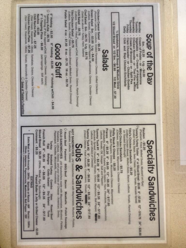 Tummy's Sub Shop Menu, Menu for Tummy's Sub Shop, Rio Linda, Sacramento ...