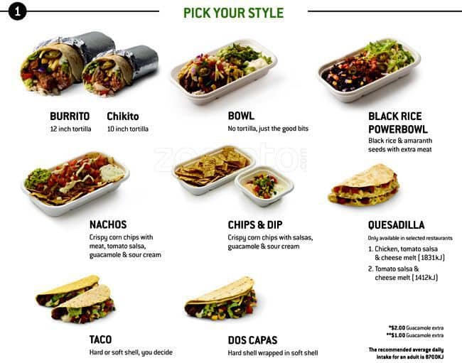 Zambrero Menu, Menu for Zambrero, City Centre, Adelaide - Urbanspoon/Zomato