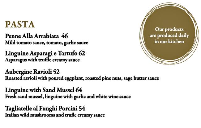 Menu at Hazine, Istanbul, Cihangir Mahallesi