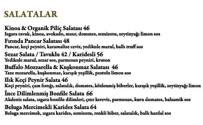 Menu at Hazine, Istanbul, Cihangir Mahallesi