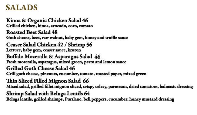 Menu at Hazine, Istanbul, Cihangir Mahallesi