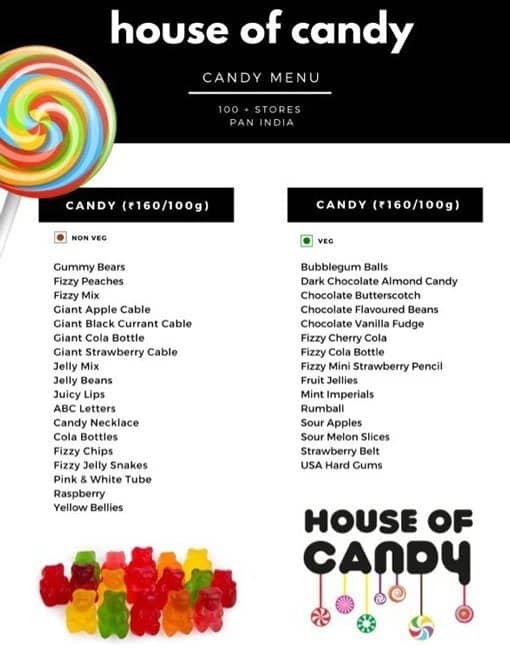 Menu at House of Candy, Gurugram, Ground Flooor
