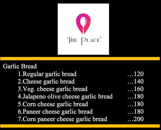 Menu of The Place, Goregaon East, Mumbai