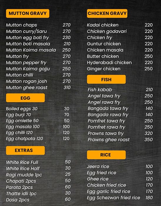 Menu of ANR Biryani Factory, Nagarbhavi, Bangalore