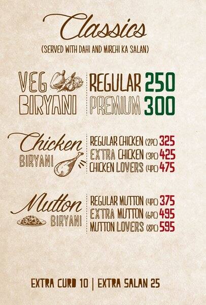 Biryani Blues Menu, Menu for Biryani Blues, Vasant Kunj, New Delhi - Zomato